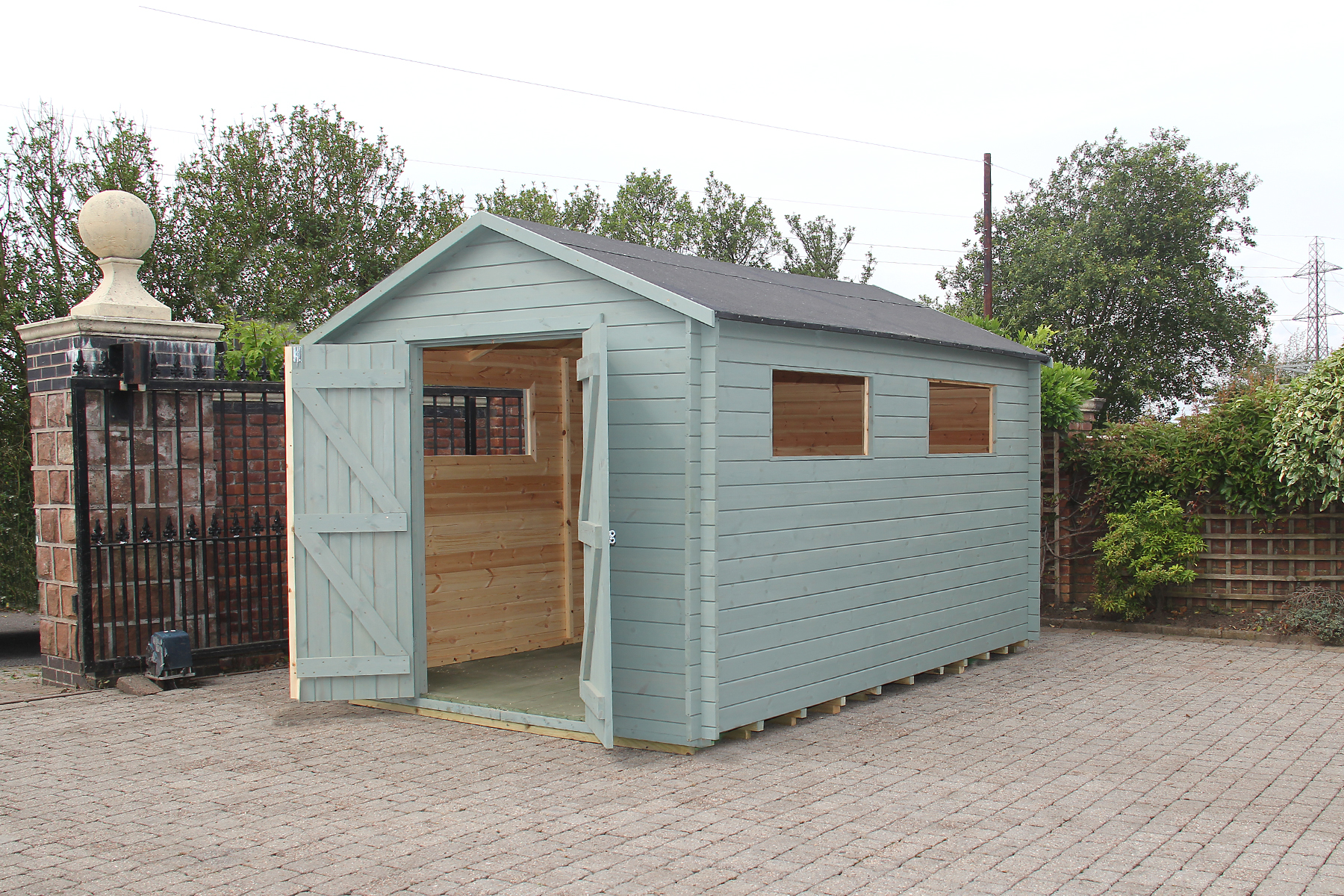 12′ x 10′ Apex Interlocking Scandinavian Redwood Shed » Thistlewaite House